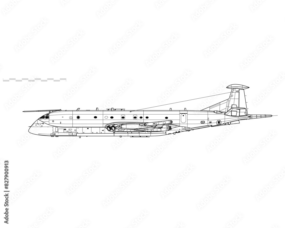 Hawker Siddeley Nimrod MR2. Maritime reconnaissance, patrol and anti-shipping aircraft. Side ...