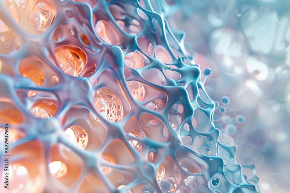 High detail illustration of a tissue engineering scaffold, highlighting ...