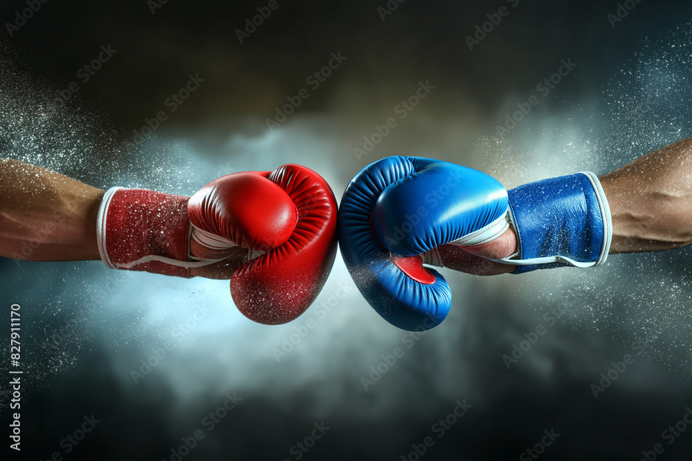 boxing gloves, Witness the raw intensity of competition with a closeup ...