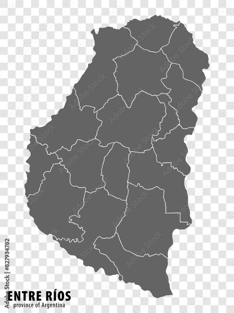 Blank map Entre Rios Province of Argentina. High quality map Province ...