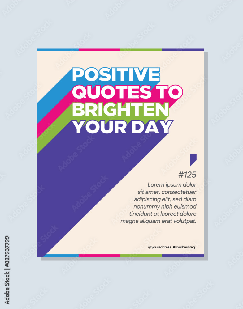 instagram inspirational quotes brochure a4 flyer template brighten your ...
