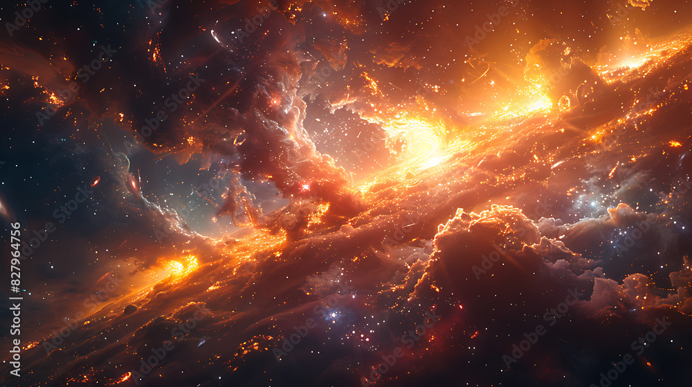 illustration of a cosmic odyssey through the vast expanse of space with ...