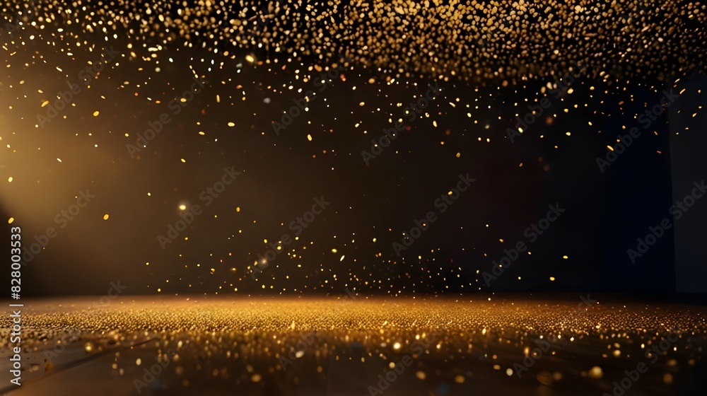 Award Ceremony Stage Mockup with Golden Confetti Rain,awards show ...