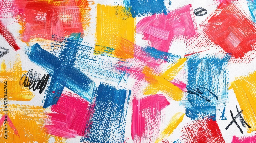 Hand drawing of colorful calligraphy and cross-hatching pattern using ...