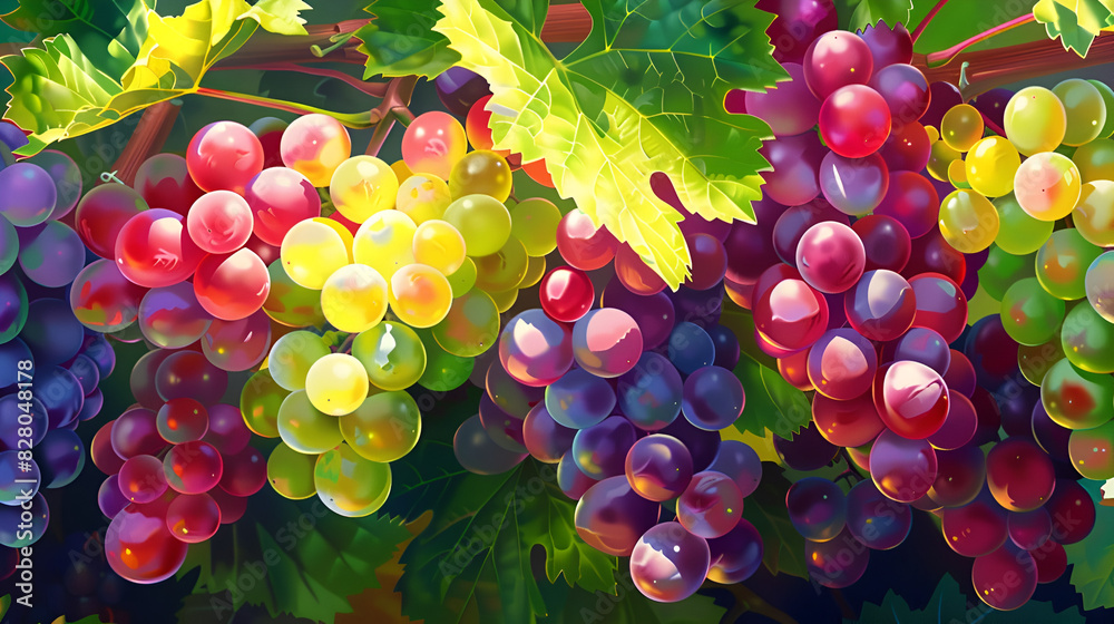 cosecha de uvas racimo de uvas deliciosas y jugosas dibujo de comida ...