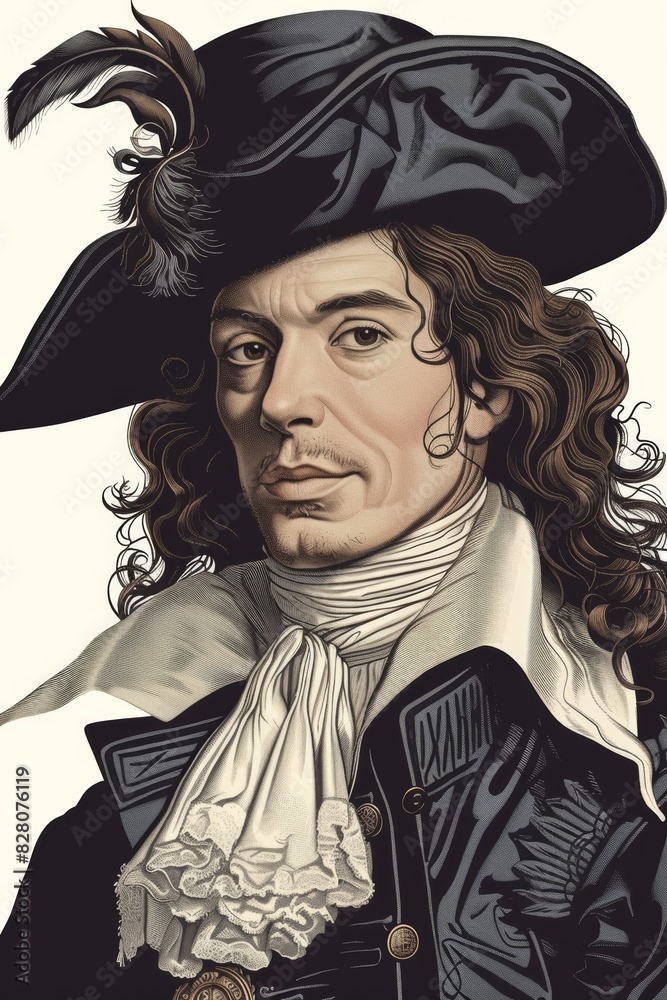 whimsical gothic portrait 30 year old noble man from the 17th 18th 19th ...