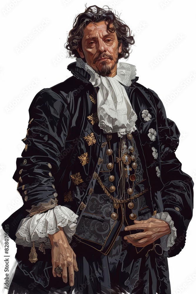 whimsical gothic portrait 30 year old noble man from the 17th 18th 19th ...