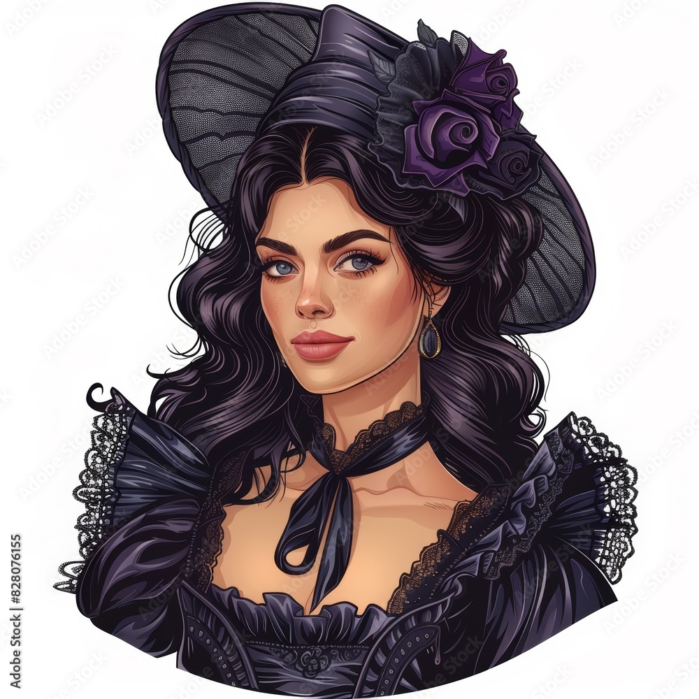 whimsical gothic portrait 30 year old noble woman from the 17th 18th ...