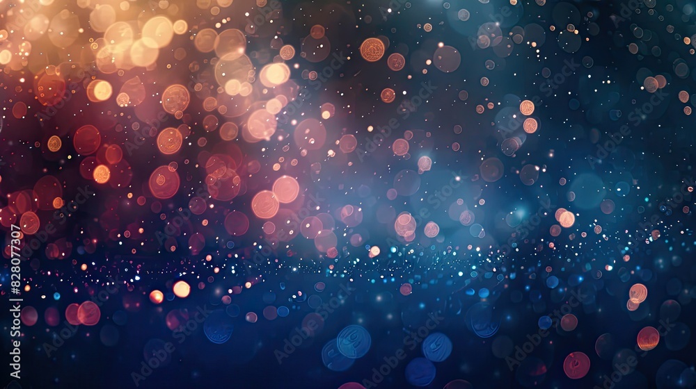 Ethereal night sky with colorful bokeh lights twinkling like stars in ...