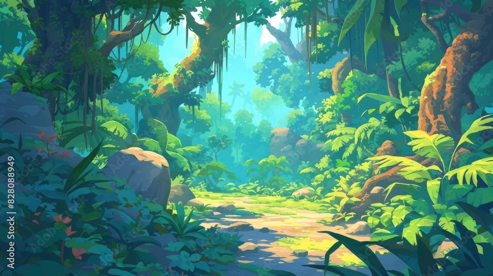 Immerse yourself in the lush setting of a jungle or rainforest complete ...