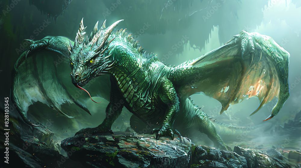 illustration of mythical creature known basilisk body of a serpent the ...