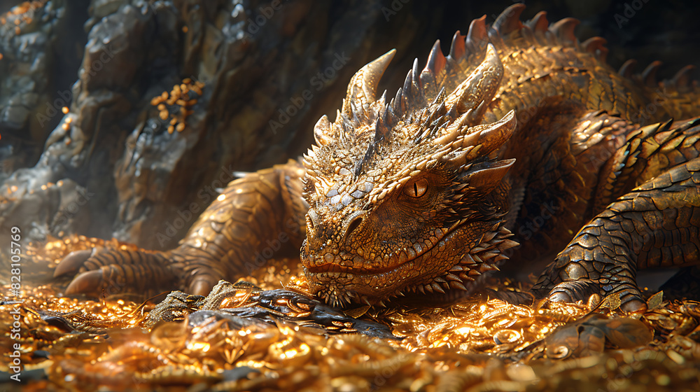 illustration of a mythical creature known as a dragon with scales of ...