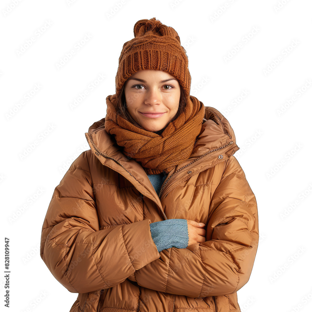 Model wearing jacket, isolated on transparent background , PSD file ...
