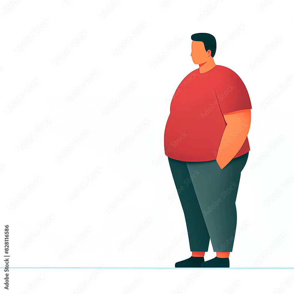 Isolated Vector illustration of an adult approaching obesity based on ...