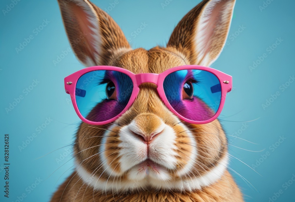 rabbit portrait that pops with personality, featuring expressive eyes ...
