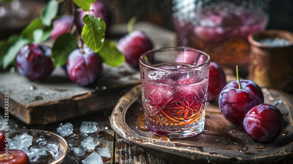 Plum wine, or Umeshu, is made by steeping fresh Japanese plums (ume) in ...