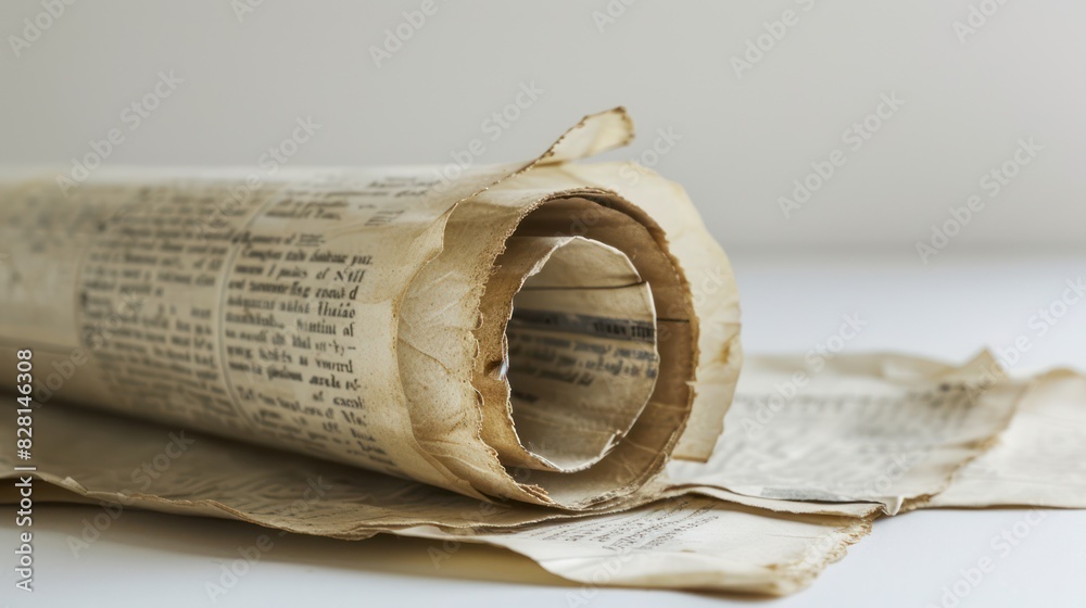Rolls of newspaper old paper worn documents background wallpaper. Stock ...