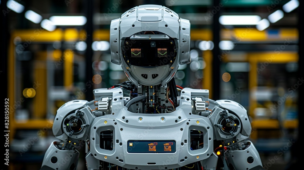 The robotâ€™s chest plate opens to reveal diagnostic ports and ...