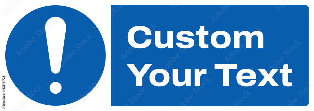 ISO mandatory safety signs_custom your text landscape size 1/2 a4,a3,a2 ...