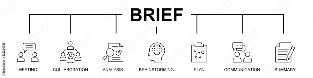 Brief banner concept icons . vector illustration on white background ...