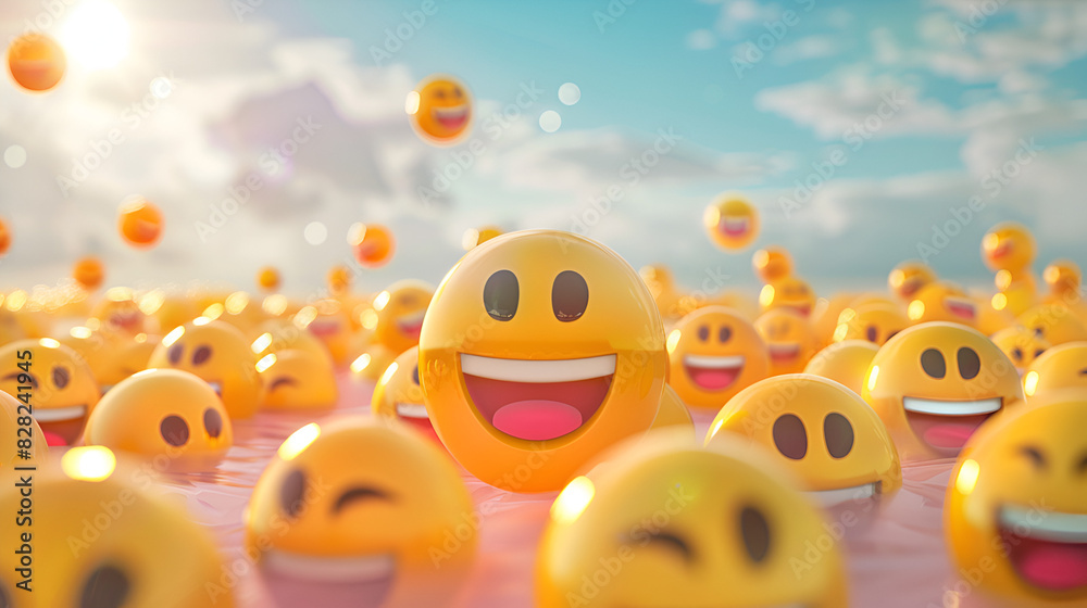 An illustration of a happy smiling emoji emoticon character, smiling ...