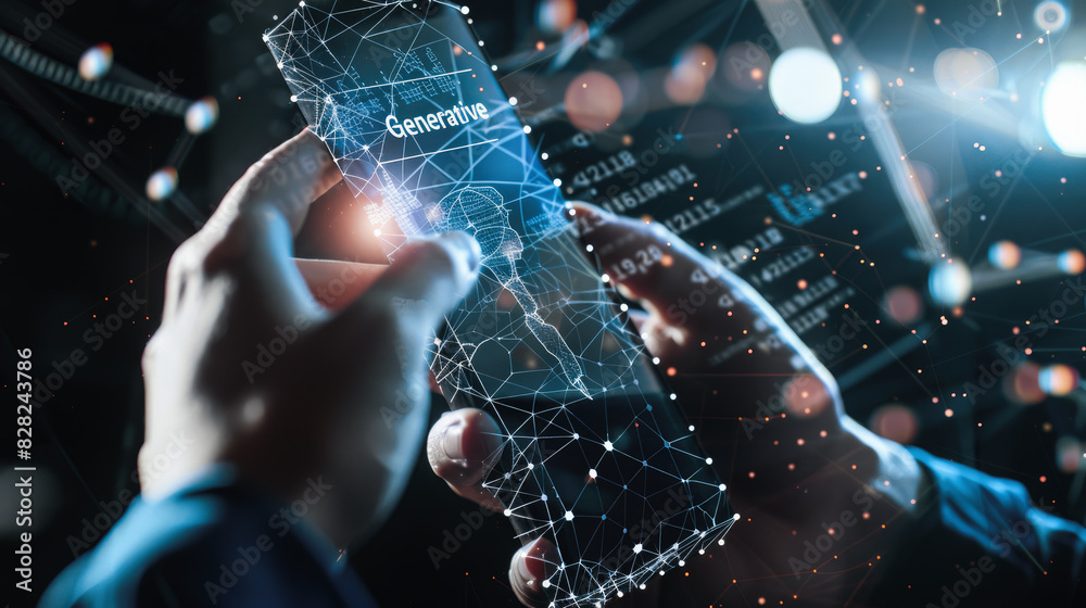 Generative AI creation by AI artificial intelligence brain processor in ...