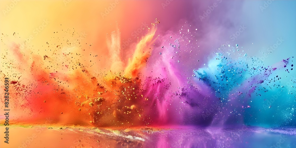 Vibrant hues of color powder celebrating the Holi festival in India ...
