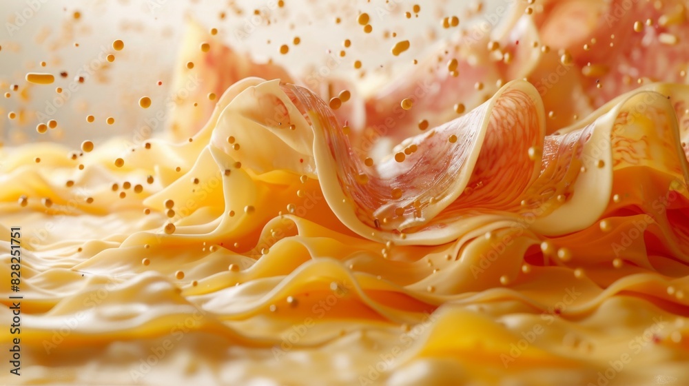 Delectable 3D Render of Cold Cuts in Suspended Animation with Liquid ...