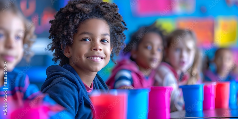 Students practicing vowel sounds in class to develop early literacy ...