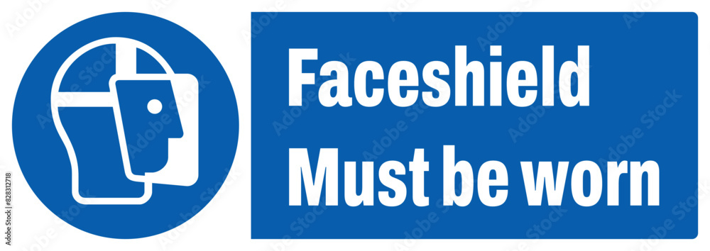 ISO mandatory safety signs_faceshield must be worn landscape size 1/2 ...