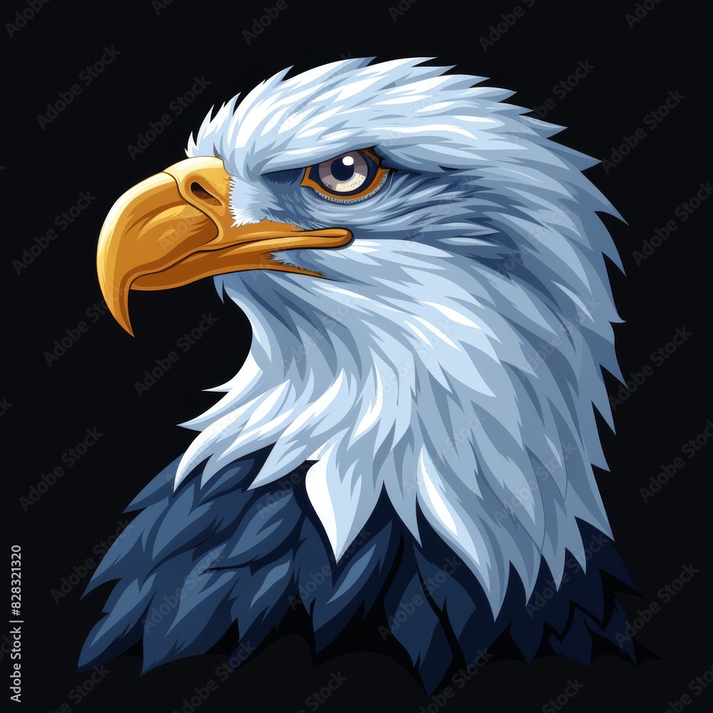A bald eagle cartoon features a cheerful eagle with a wide wingspan ...