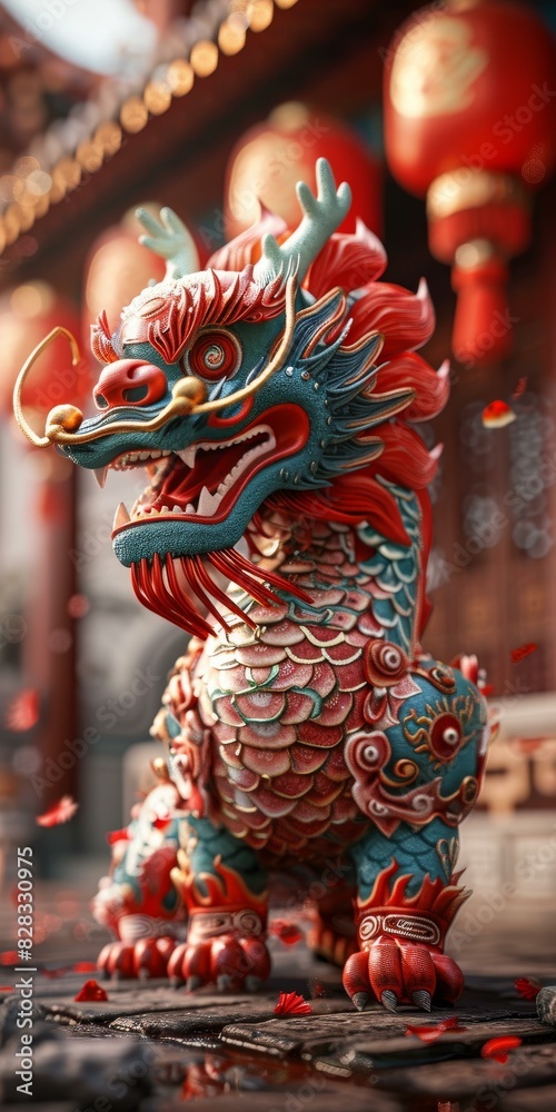 Qilin: The Sacred Mythical Beast of Chinese Culture Stock Photo | Adobe ...