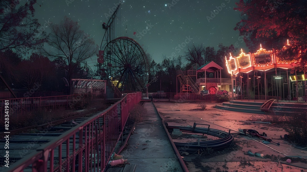 Captivating Carnival at Dusk:Enchanting Fairground Lights and ...
