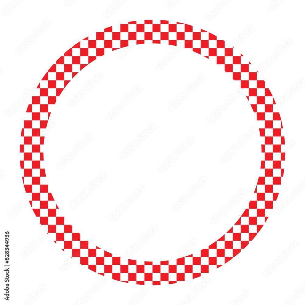 Checkered circle frame. Circle frame with checkerboard geometric ...