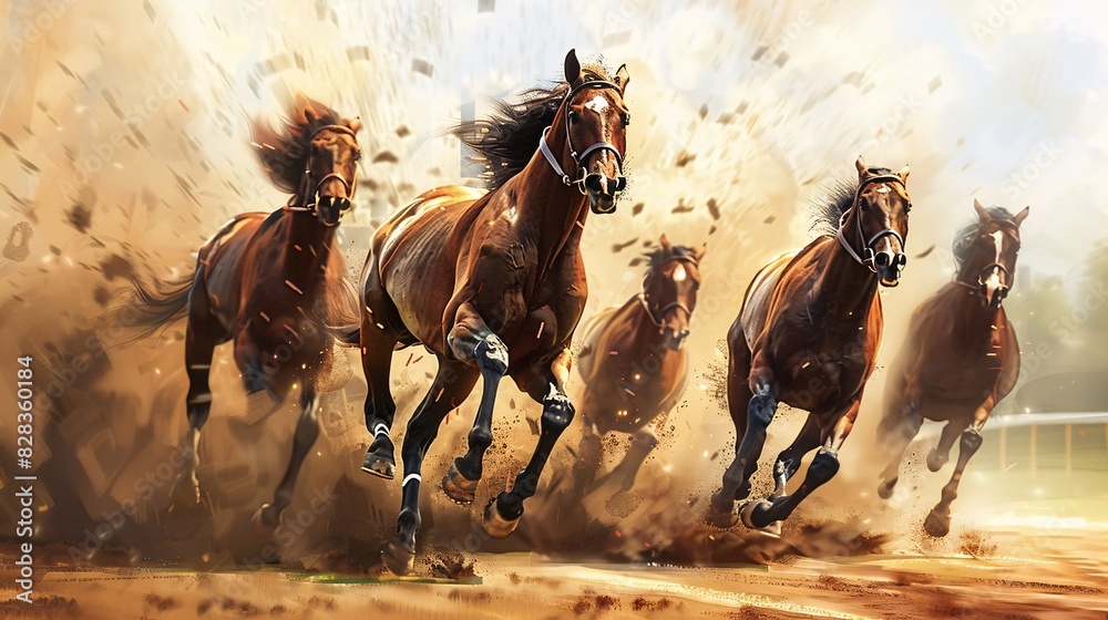 Motion Capture: Brown Horse Racing Animations Stock Illustration ...