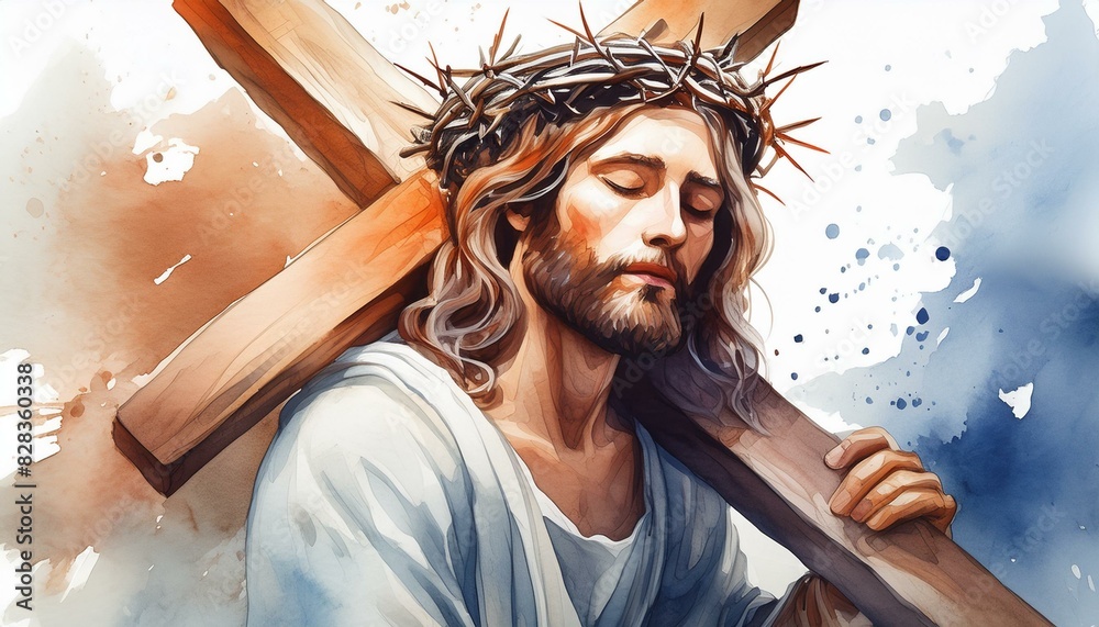 Jesus Christ Carrying the Cross - Christ on the way of his Crucifixion ...