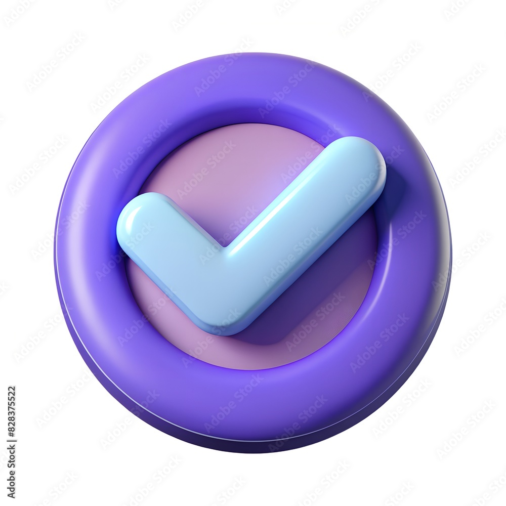 3D checkbox Check mark. 3D illustration Check mark icon 3d style button ...