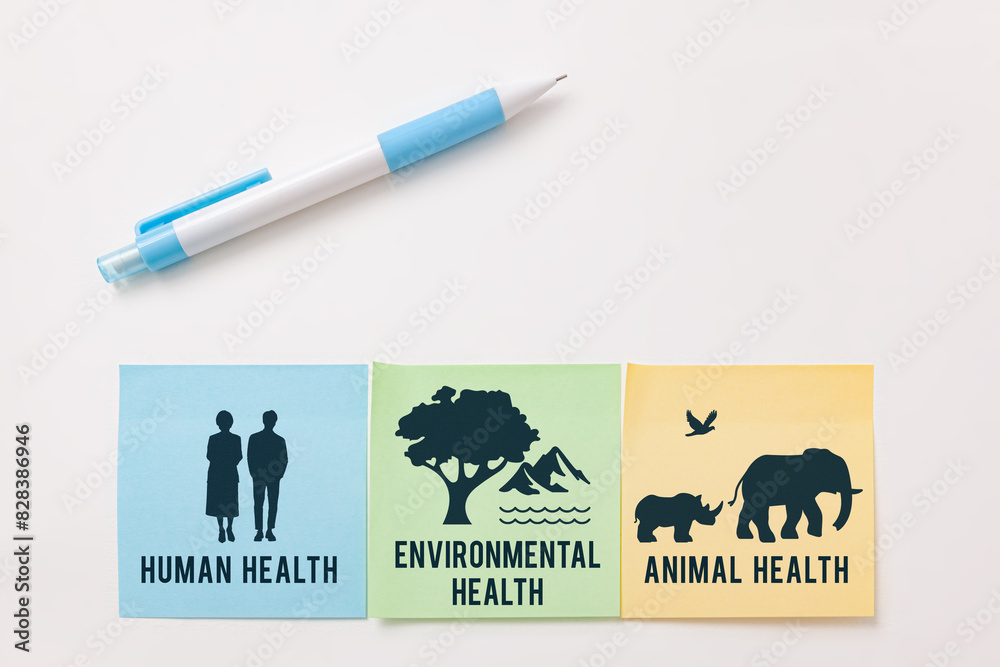 Sticker notes on white background with icon, the words symbolize the ...