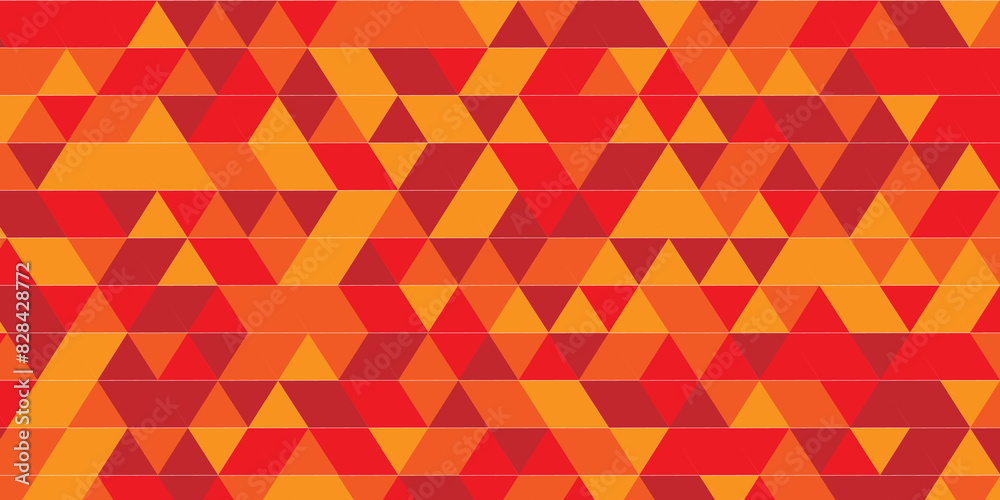 Orange and red square triangle tiles pattern mosaic background. Modern ...
