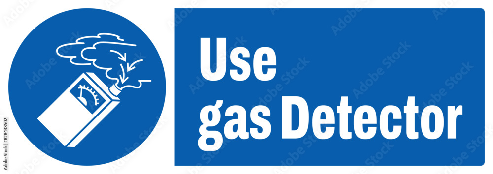 ISO mandatory safety signs_use gas detector landscape size 1/2 a4,a3,a2 ...