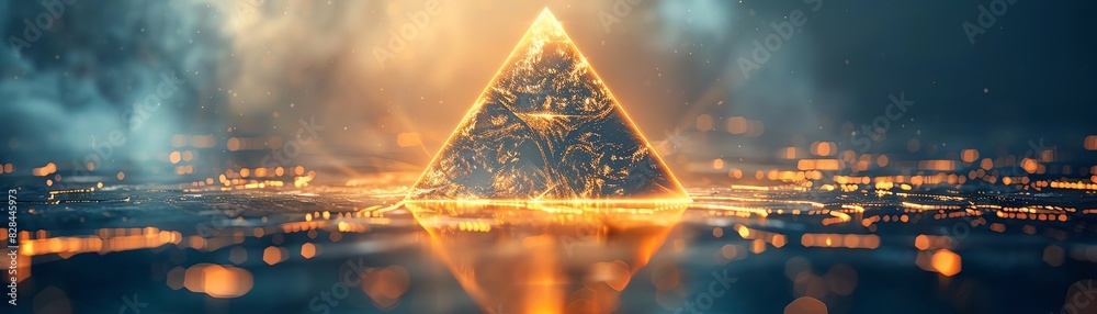 Corporate Pyramid A 3D pyramid structure representing the hierarchical ...