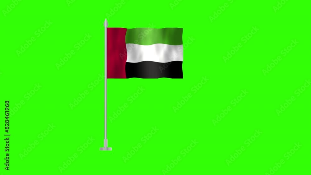 Flag of United Arab Emirates, Pole flag of United Arab Emirates on ...