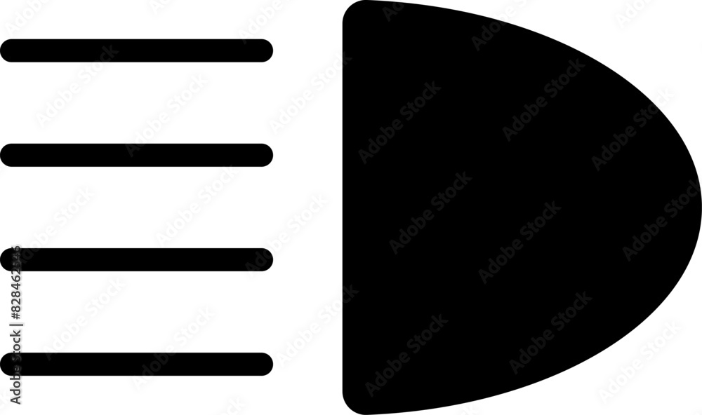 Headlight, light indicator dashboard icon. Vector high beam. Car light ...