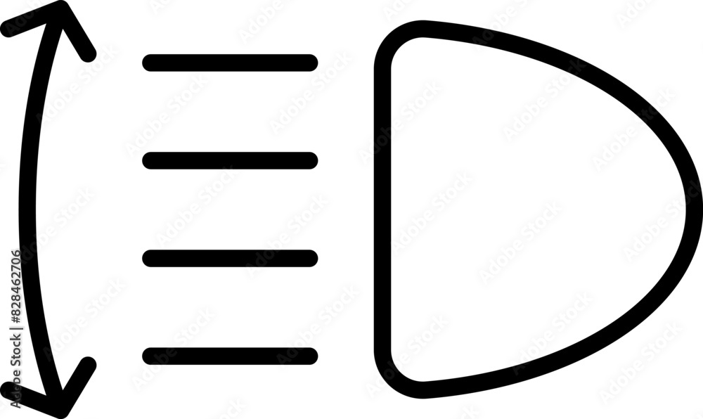 Headlight, light indicator dashboard icon. Vector high beam. Car light ...