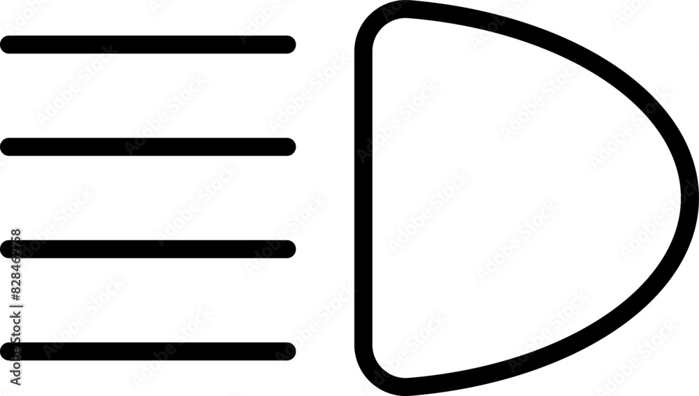 Headlight, light indicator dashboard icon. Vector high beam. Car light ...