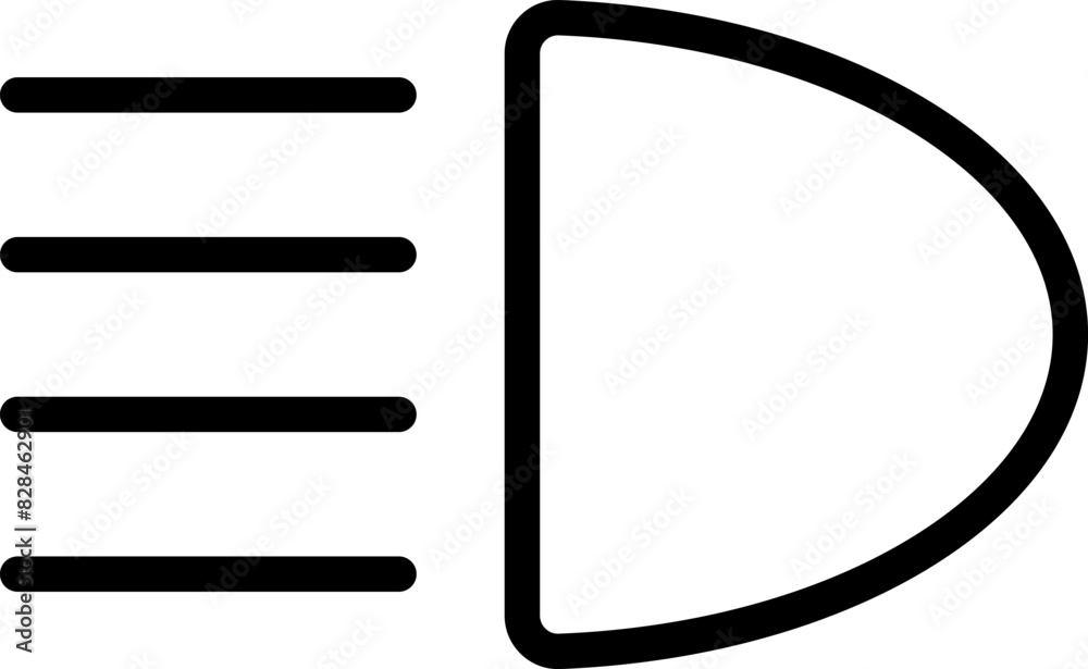 Headlight, light indicator dashboard icon. Vector high beam. Car light ...