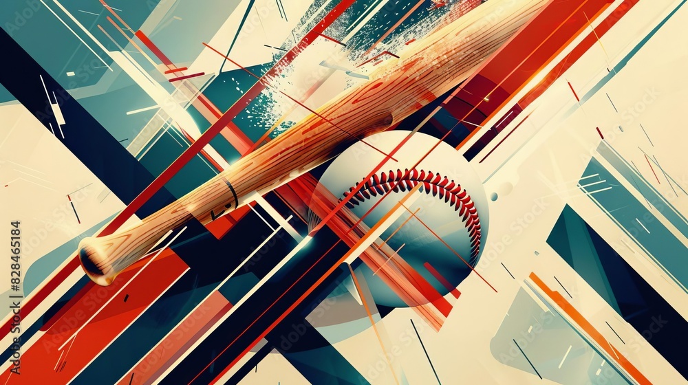 Olympic Paris 2024 Sport Abstract Baseball Focus on abstract lines and ...