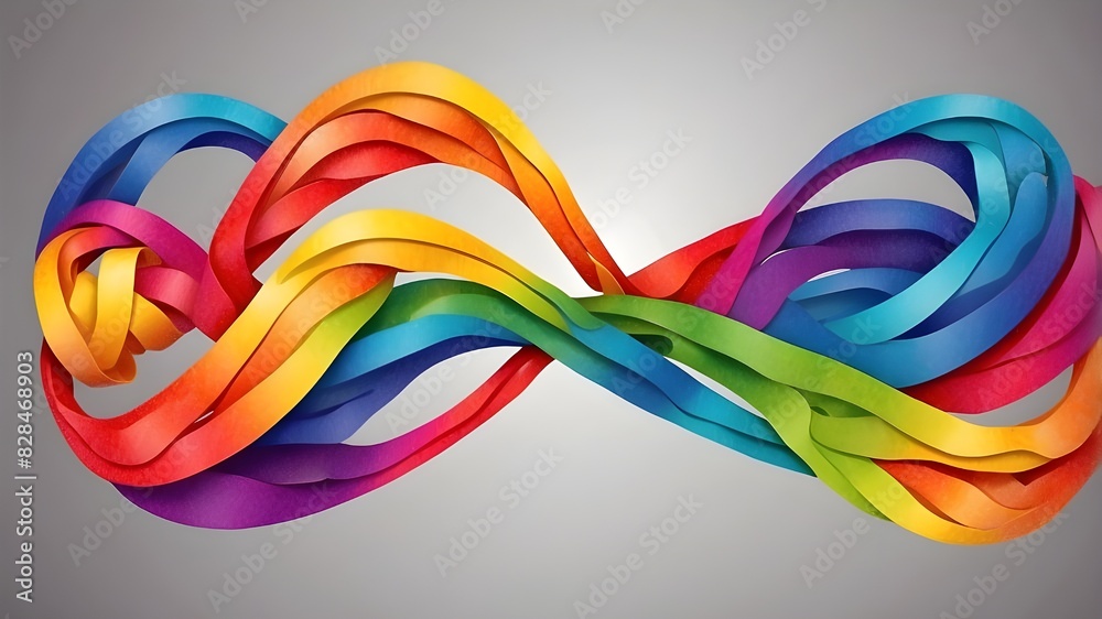 Autism Awareness Day. Infinite rainbow of color. Infinity symbol of ...