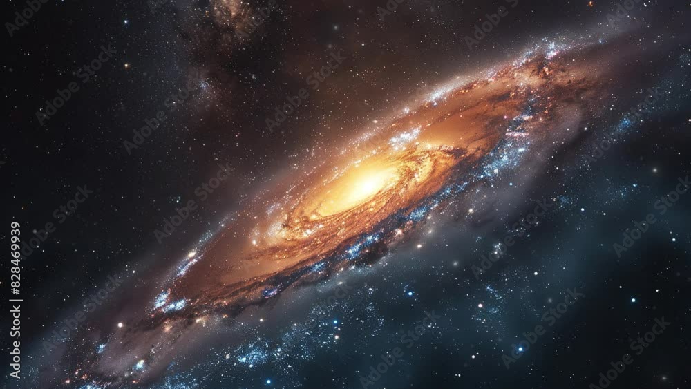 Galaxies in the universe. Milky Way. A spiral galaxy in the space. View ...