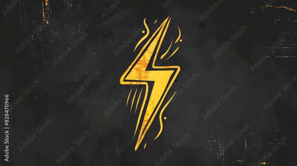 Stylized lightning bolt symbol, predominantly in yellow, set against a ...